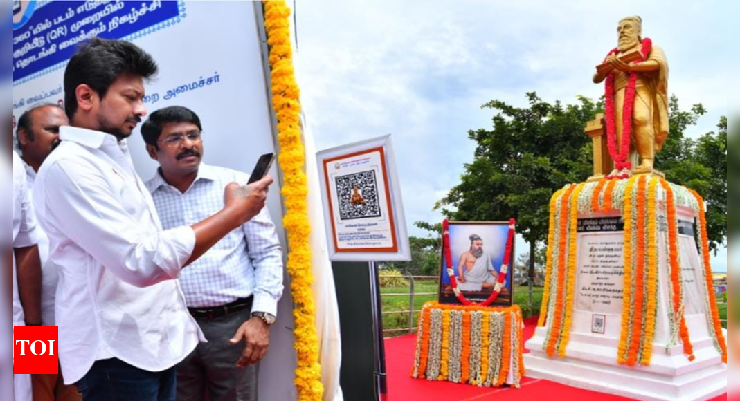 Udhayanidhi Stalin launches installation of QR codes at statues ...