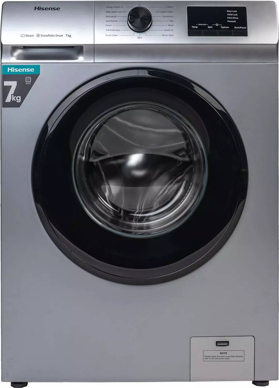 Hisense WFVB7012MS 7.0 Kg Fully Automatic Front Load Washing Machine ...