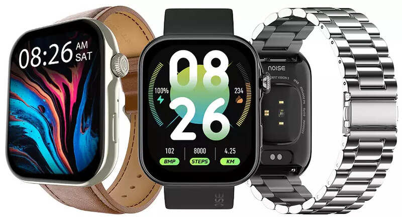 Noise ColorFit Vision 3 smartwatch with metallic design, functional ...