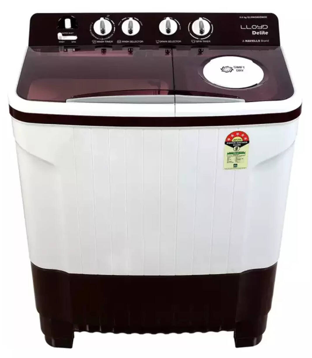 Lloyd GLWMS80IDMDE 8 Kg Semi Automatic Top Load Washing Machine Online ...