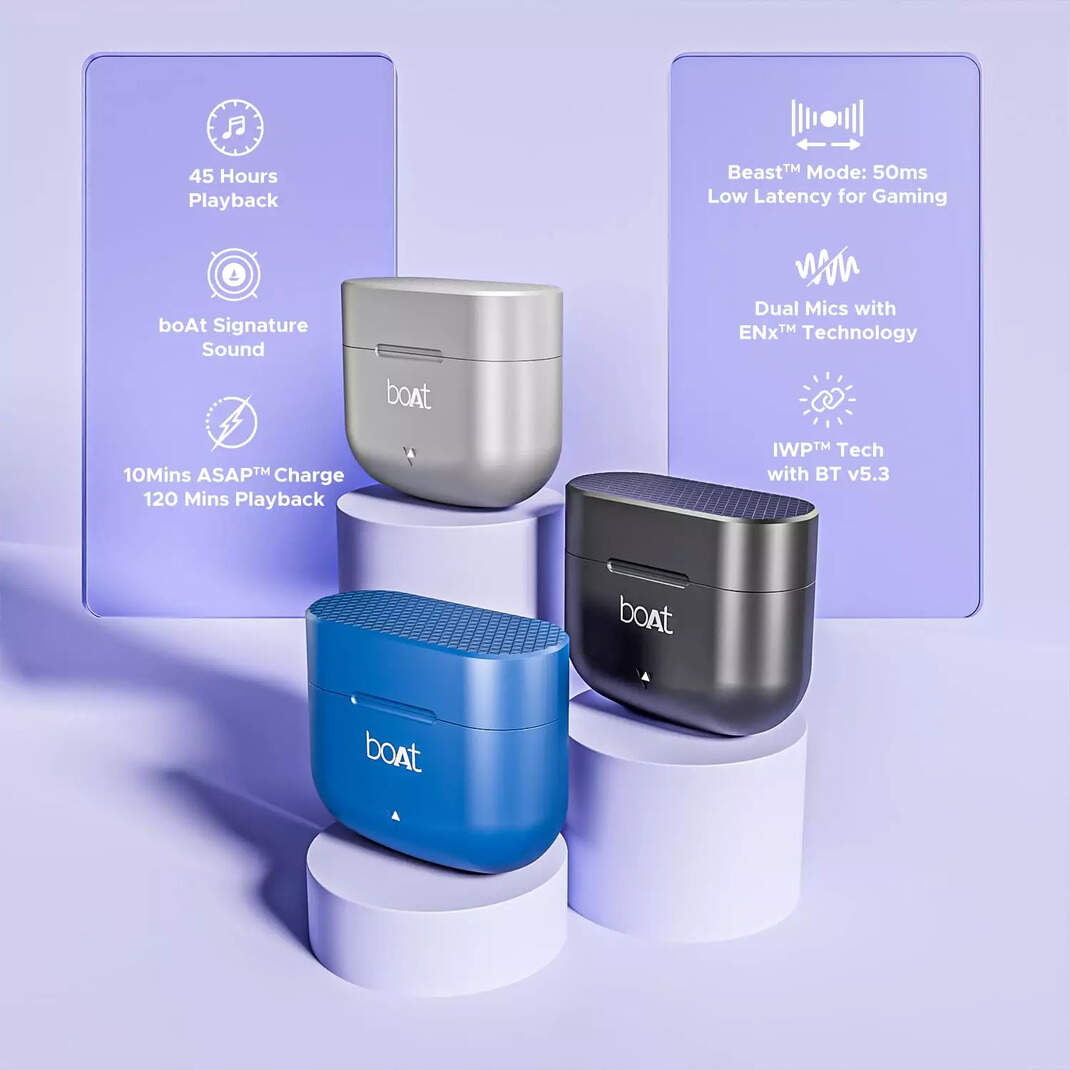 Compare boAt Airdopes 91 TWS Earbuds Bluetooth v5.3 with 45 hrs ...