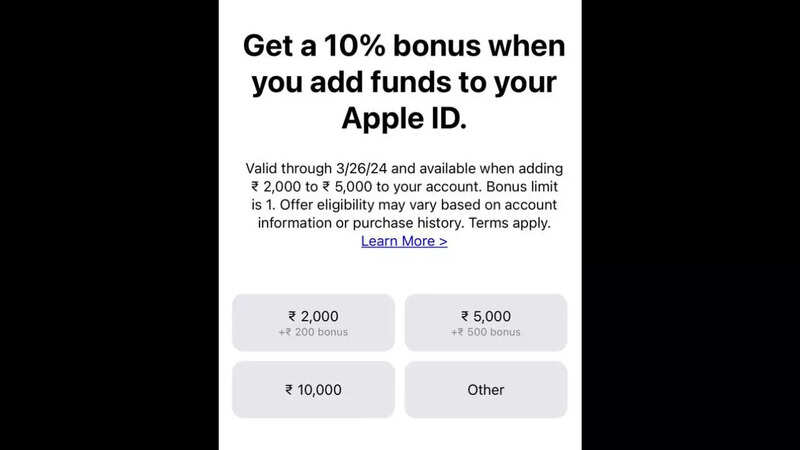 Apple offers 10% bonus on adding funds to your Apple ID; know the details