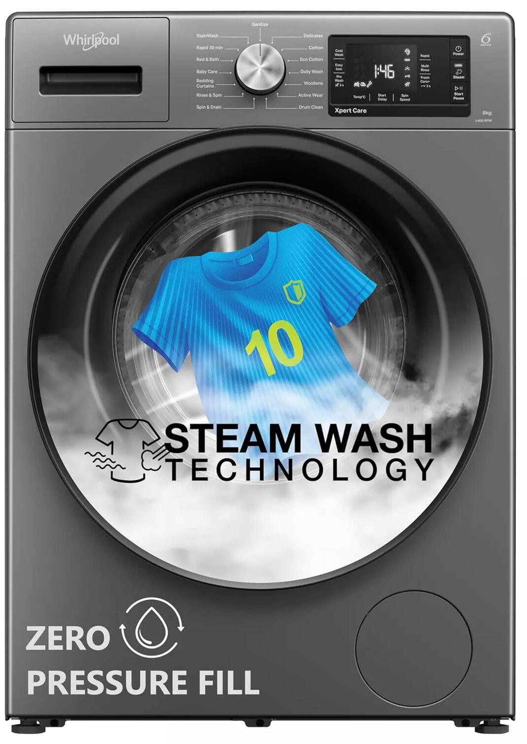 Whirlpool XS8014BYM52E 2024 Model 8 Kg 5 Star Steam Technology Inverter ...