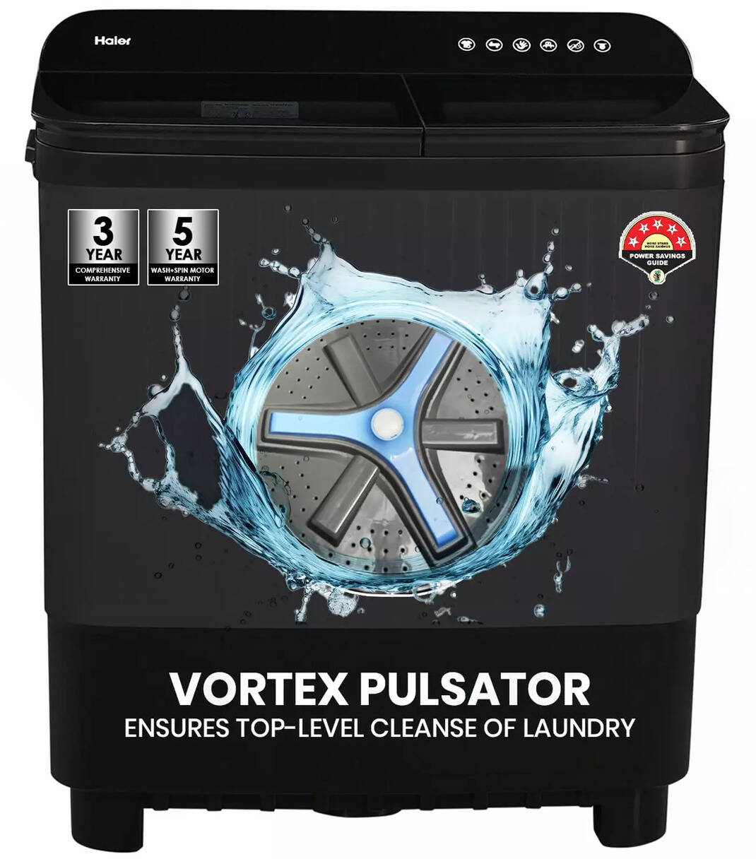 Haier HTW100-178BKN 10 Kg Semi Automatic Top Load Washing Machine ...