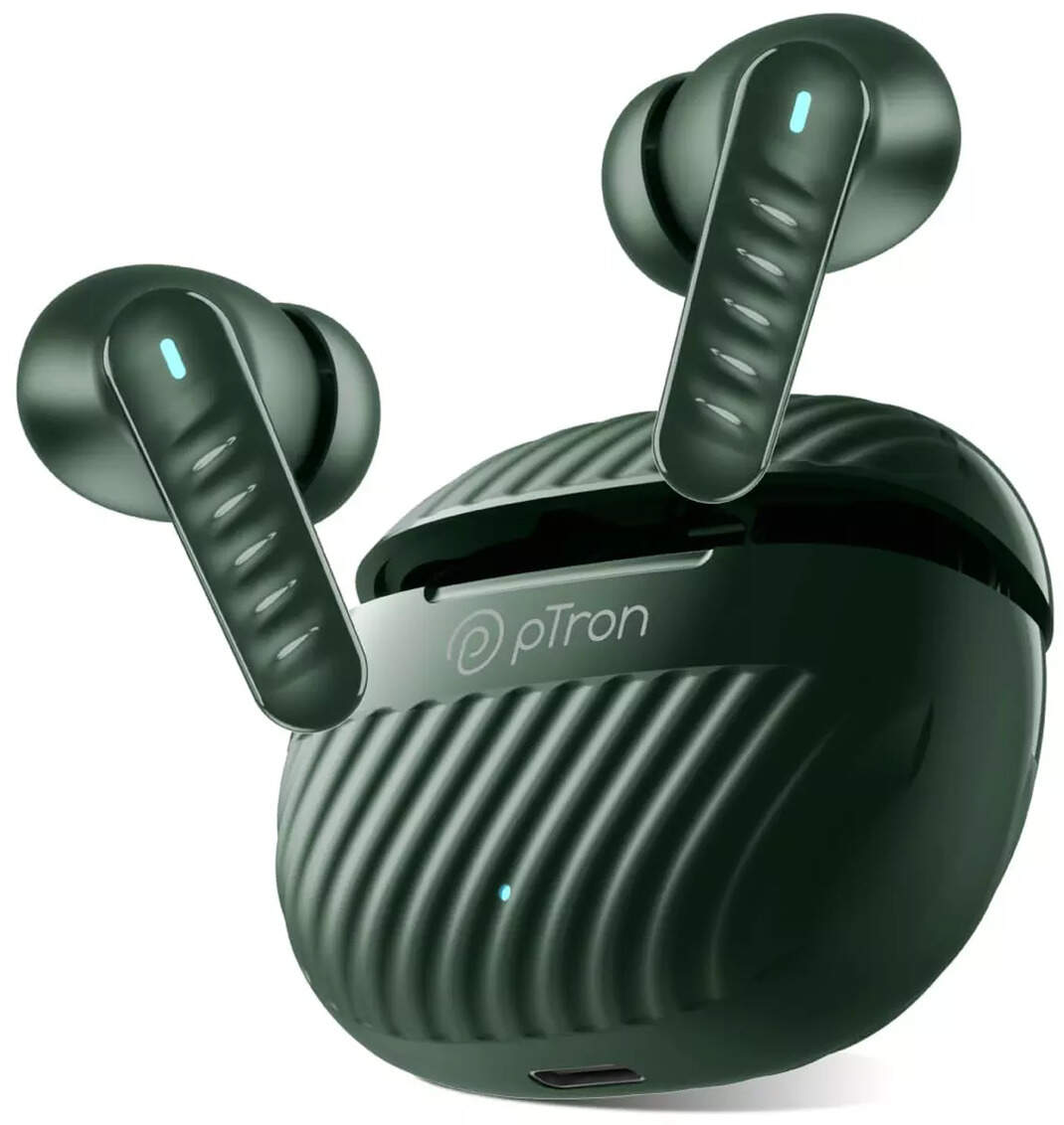 pTron Bassbuds Bliss Quad Mic in-Ear TWS Bluetooth v5.3 Earbuds with ...