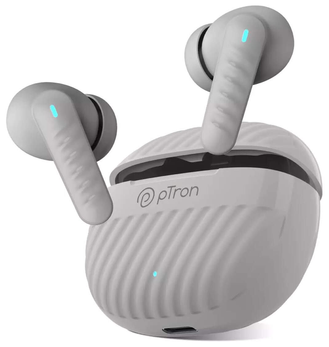pTron Bassbuds Bliss Quad Mic in-Ear TWS Bluetooth v5.3 Earbuds with ...