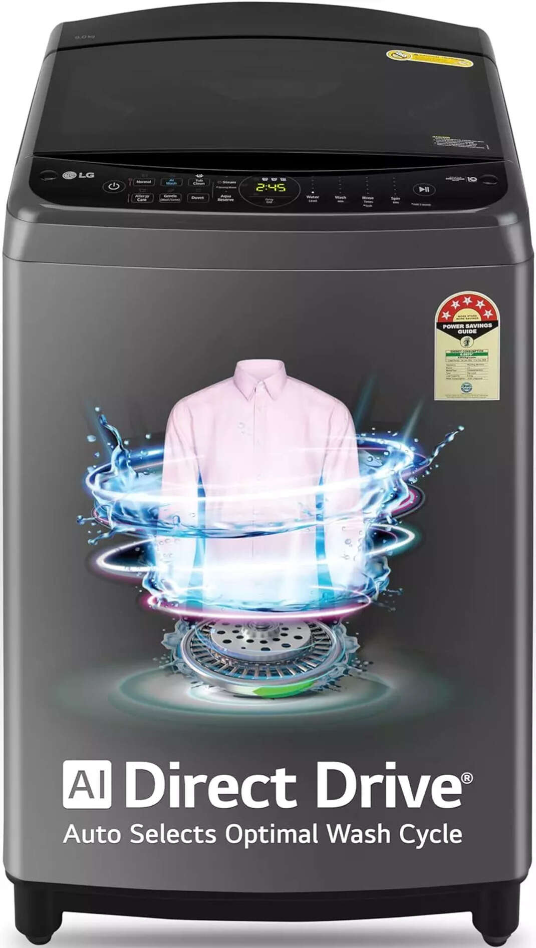 LG THD09SPM 9.0 Kg 5 Star AI Direct Drive Technology Fully Automatic ...