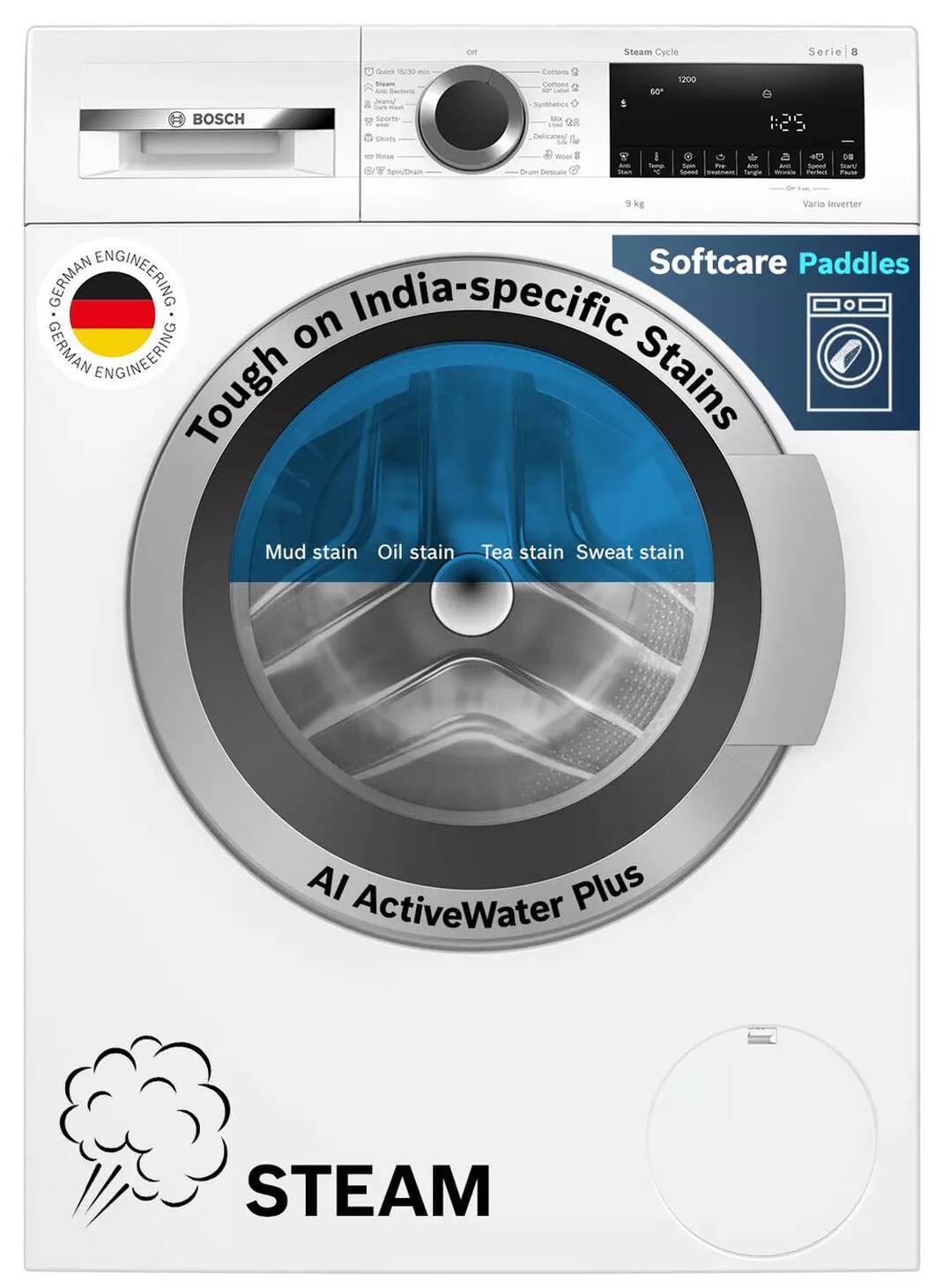 Compare Bosch WGA14200IN 9 Kg 5 Star Anti Stain & AI Active Water Plus ...