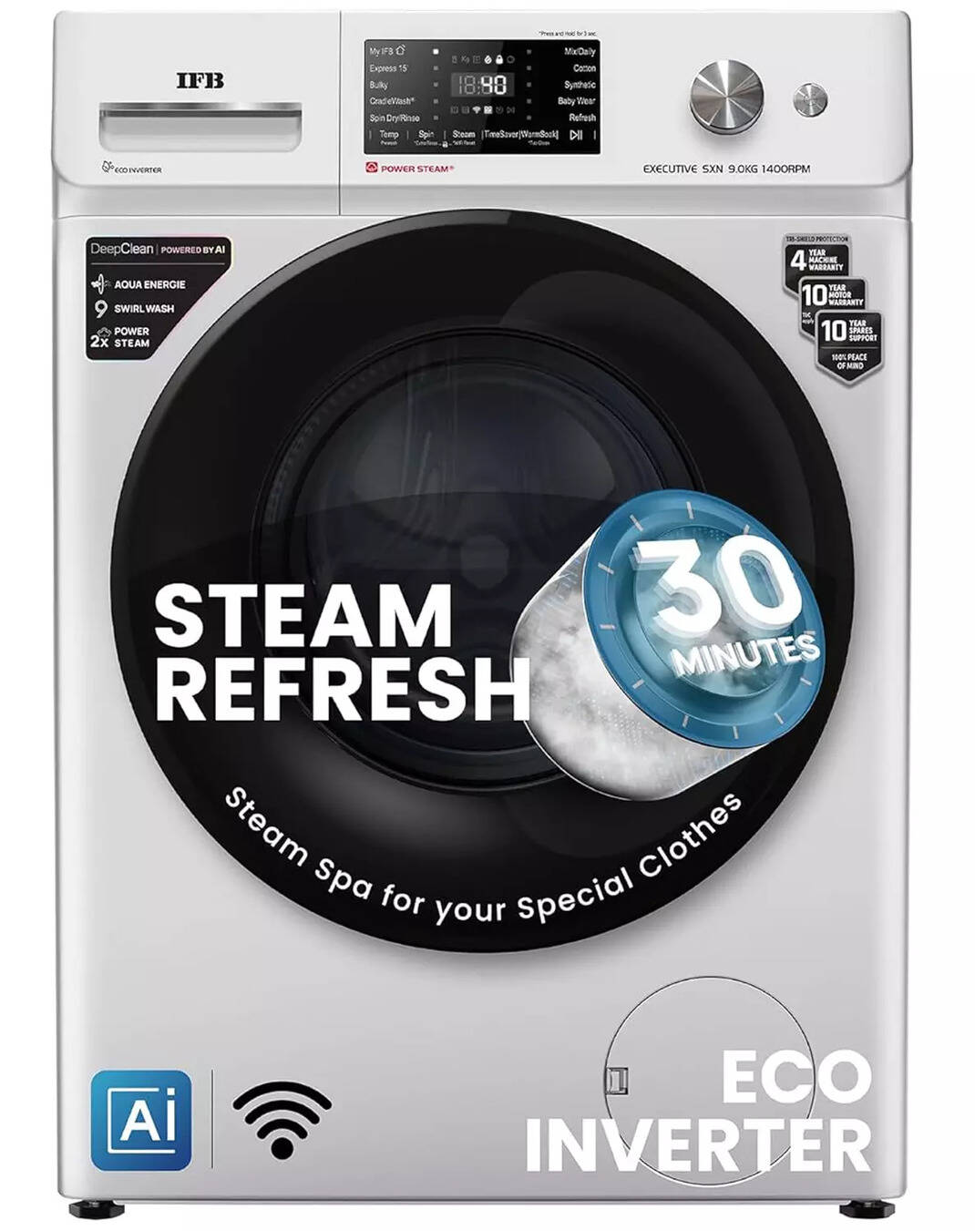 IFB Executive SXN 9014K 9 Kg 5 Star with 9 Swirl Wash, AI Powered, Wi ...