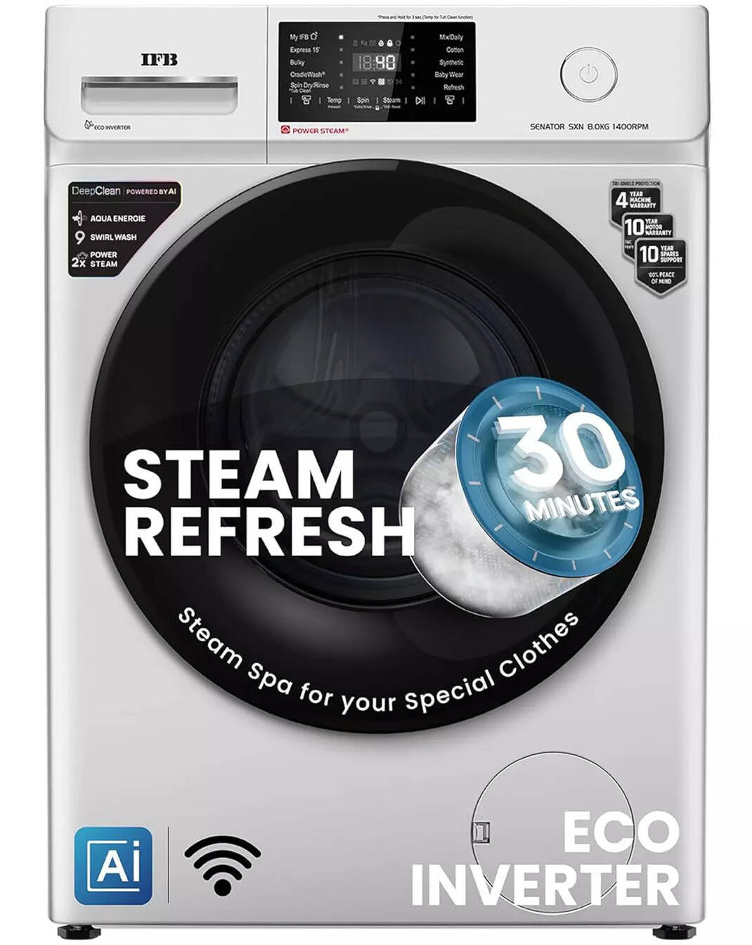 IFB Senator SXN 8014 8 Kg 5 Star AI Powered, Wi-Fi Fully Automatic ...