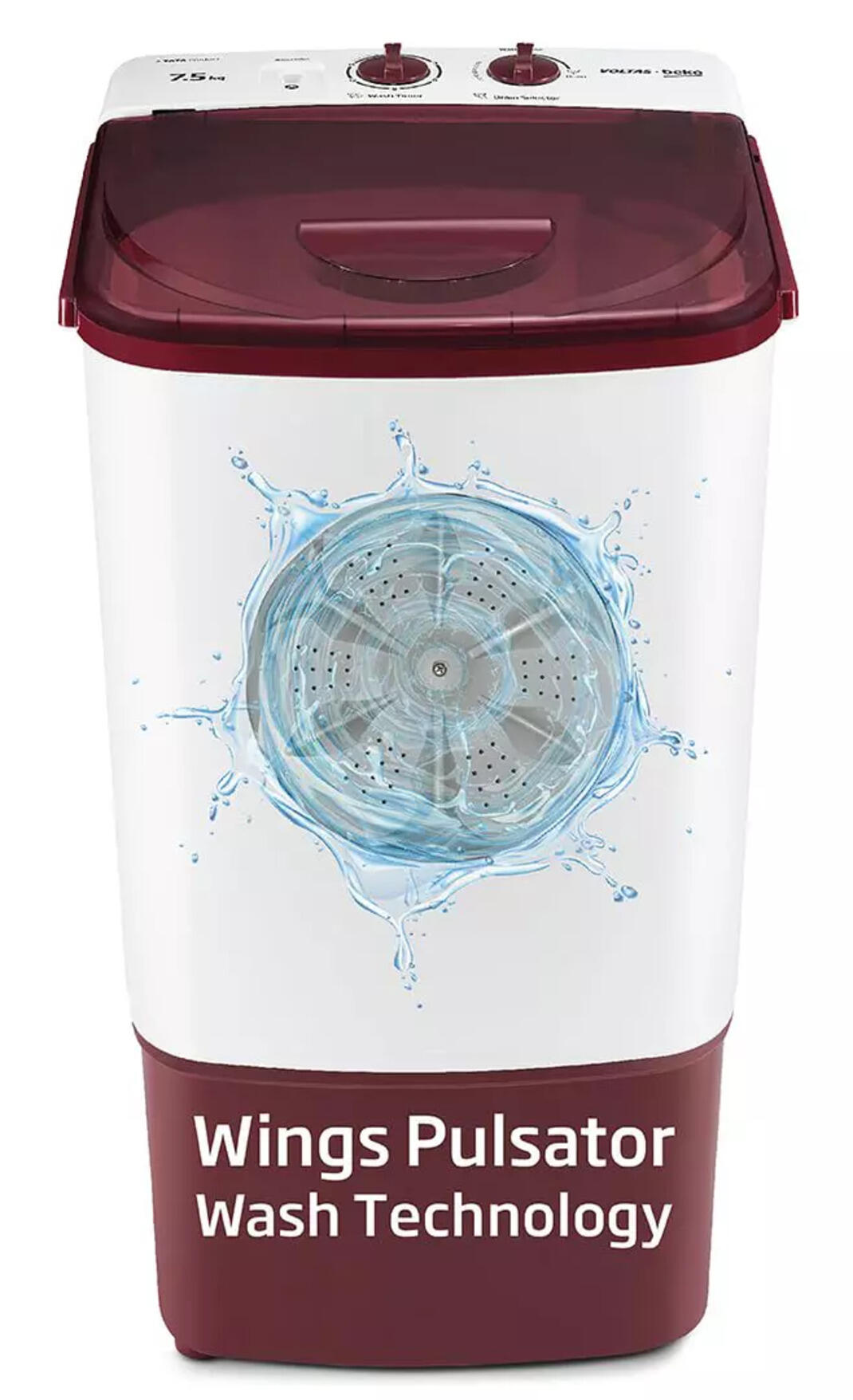 Voltas Beko WST75UC/BRSSWH2PTD 2024 Model 7.5 Kg Semi Automatic Top ...