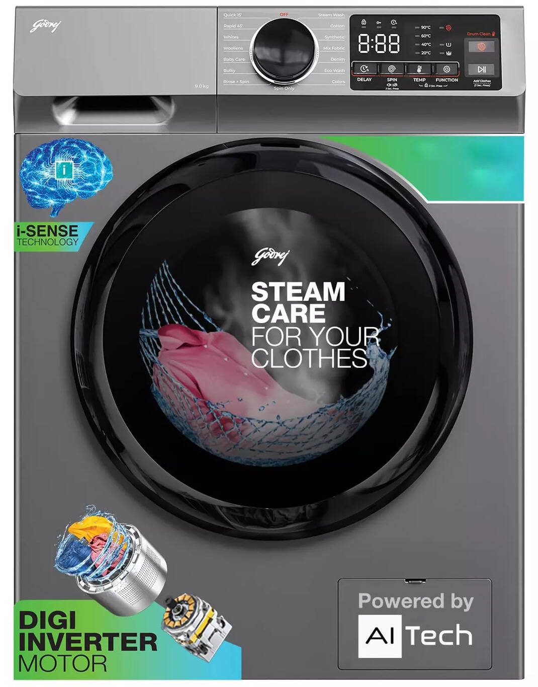 Compare Godrej WFEON CEL 9014 IEBT SLSR 2024 Model 9 Kg 5 Star With AI ...