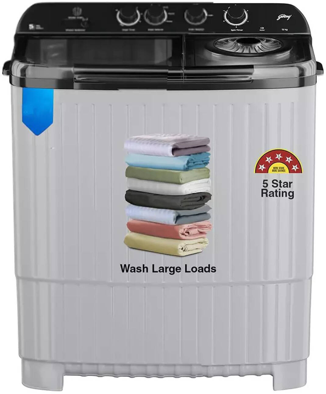 Godrej ‎WS EDGE UNO 120 5.0 PB4 MIGR 2024 Model 12 Kg 5 Star Semi ...