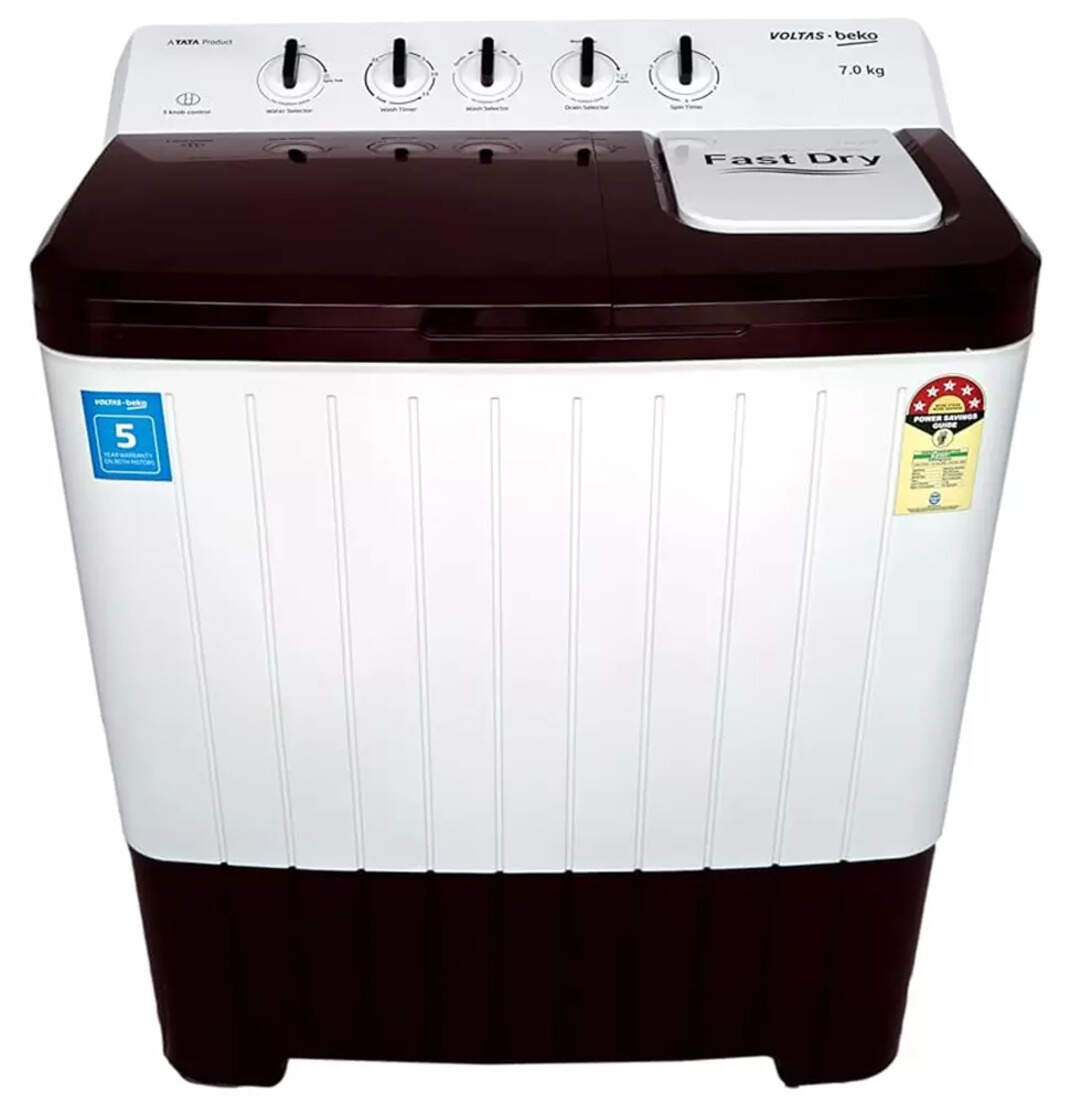 Voltas Beko WTT70UHA/BRSSWH5POD 2024 7 Kg 5 Star Semi Automatic Top ...