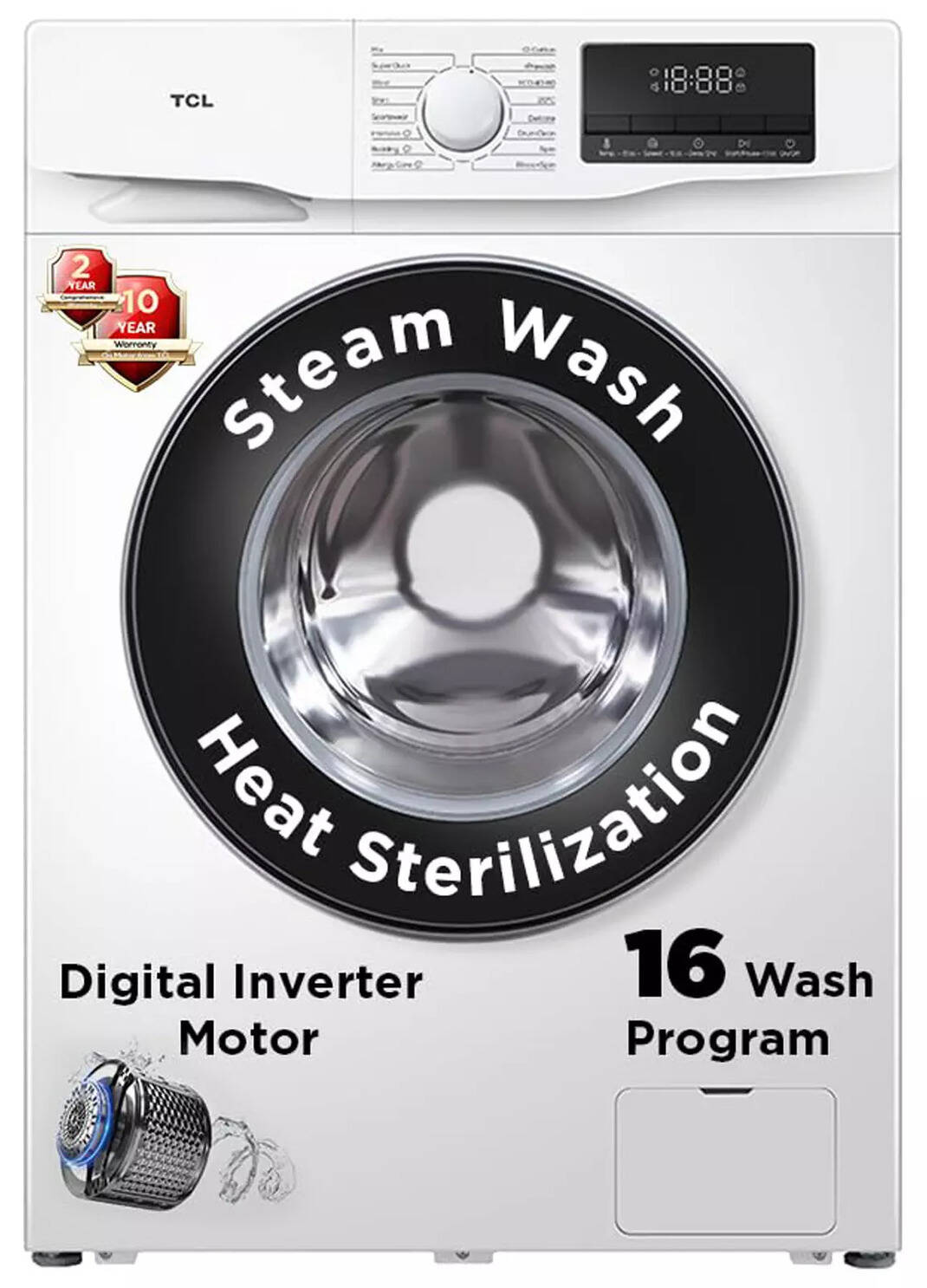 TCL TWF65-P6S 6.5 Kg 5 Star Inverter Fully Automatic Front Load Washing ...