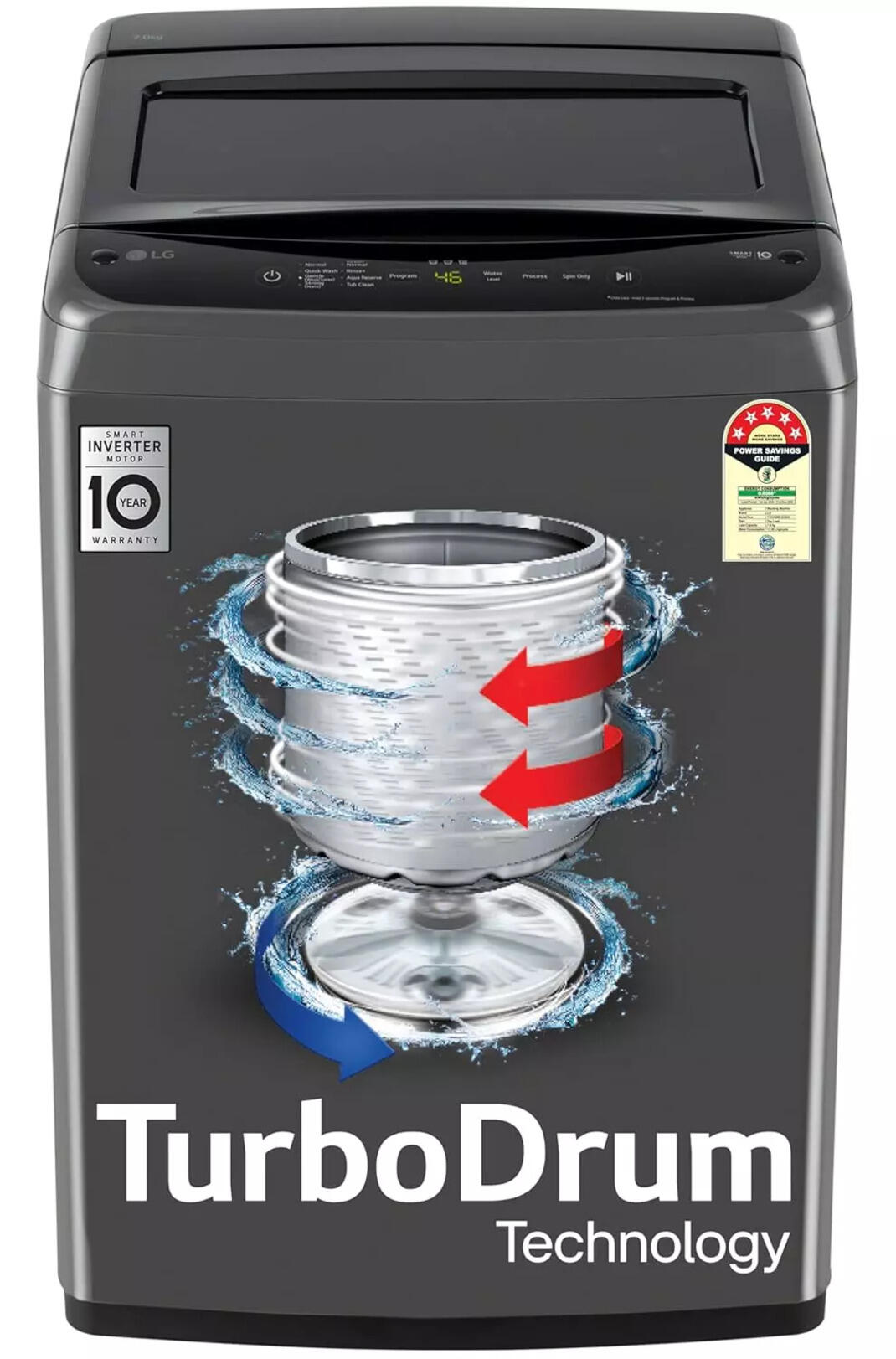 LG T70VBMB1Z 2025 Model 7 Kg 5 Star Fully Automatic Top Load Washing ...