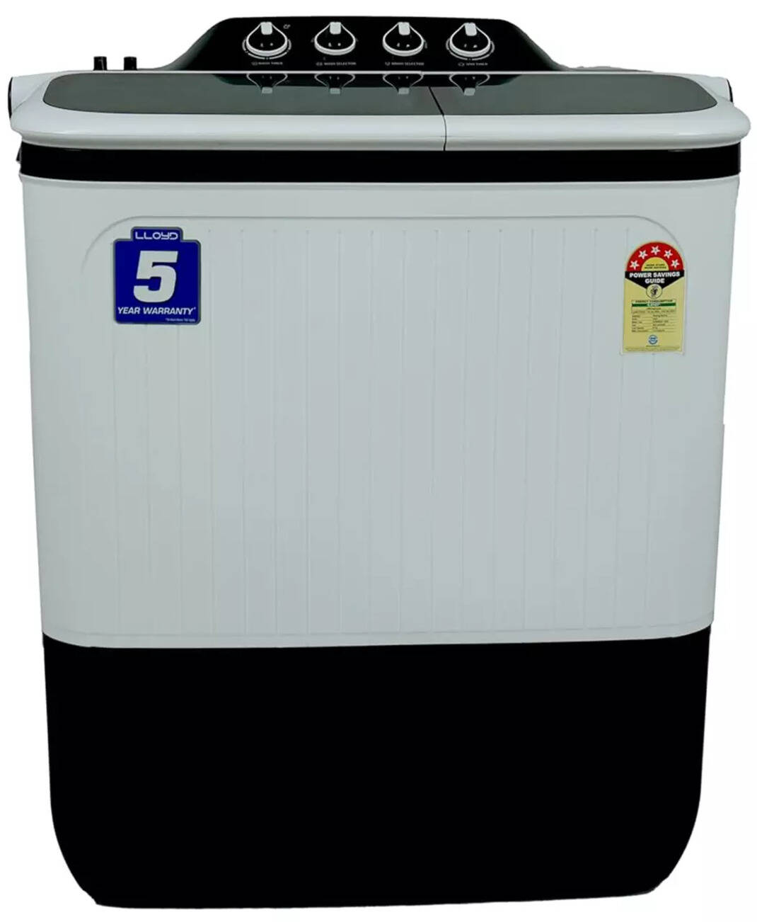 Lloyd GLWS805ELDDG 5 Star 8 Kg Semi Automatic Top Load Washing Machine ...