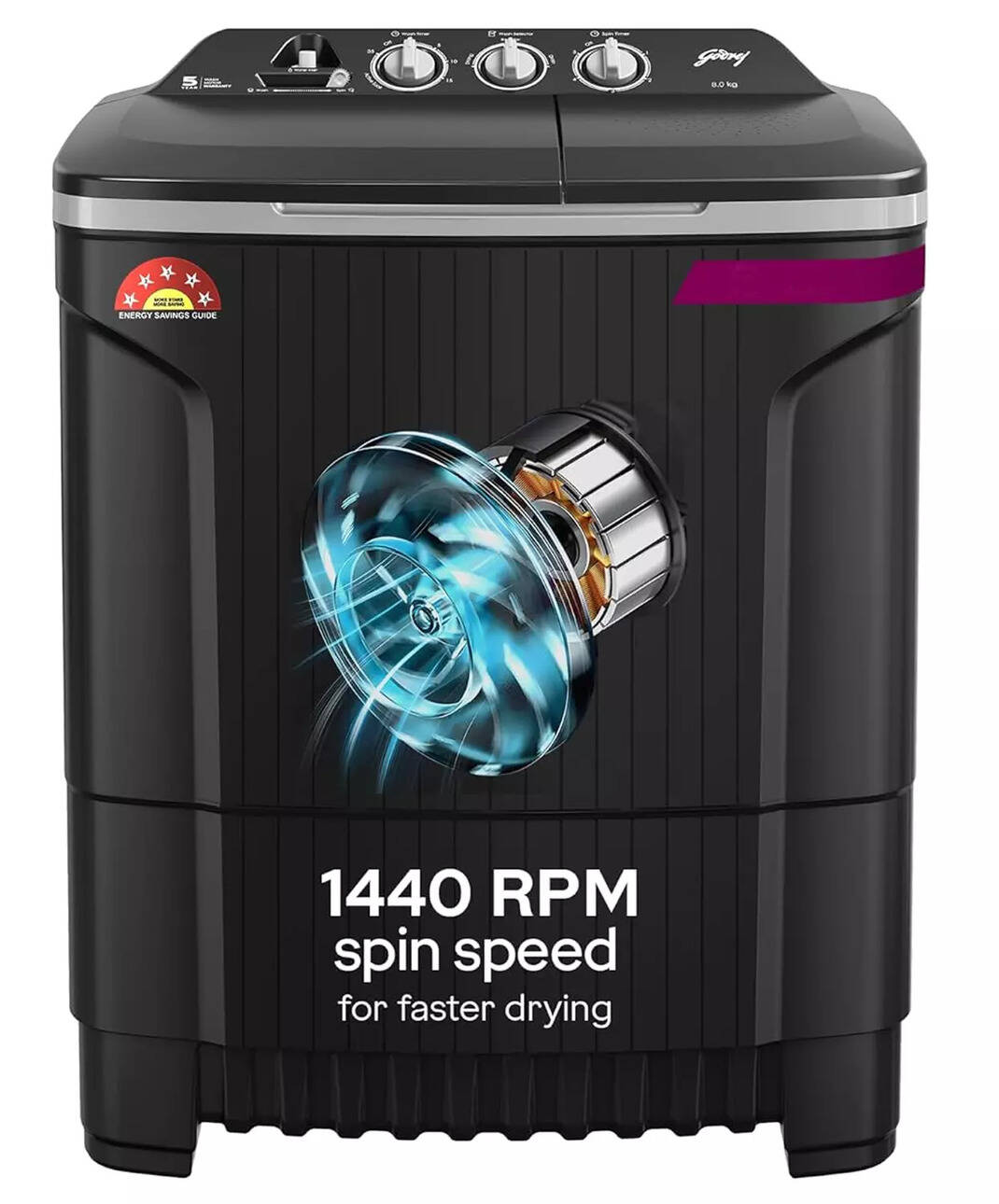 Godrej ‎WSEDGE CLS 80 5.0 EN2 M CSGR 8 Kg 5 Star Semi Automatic Top ...