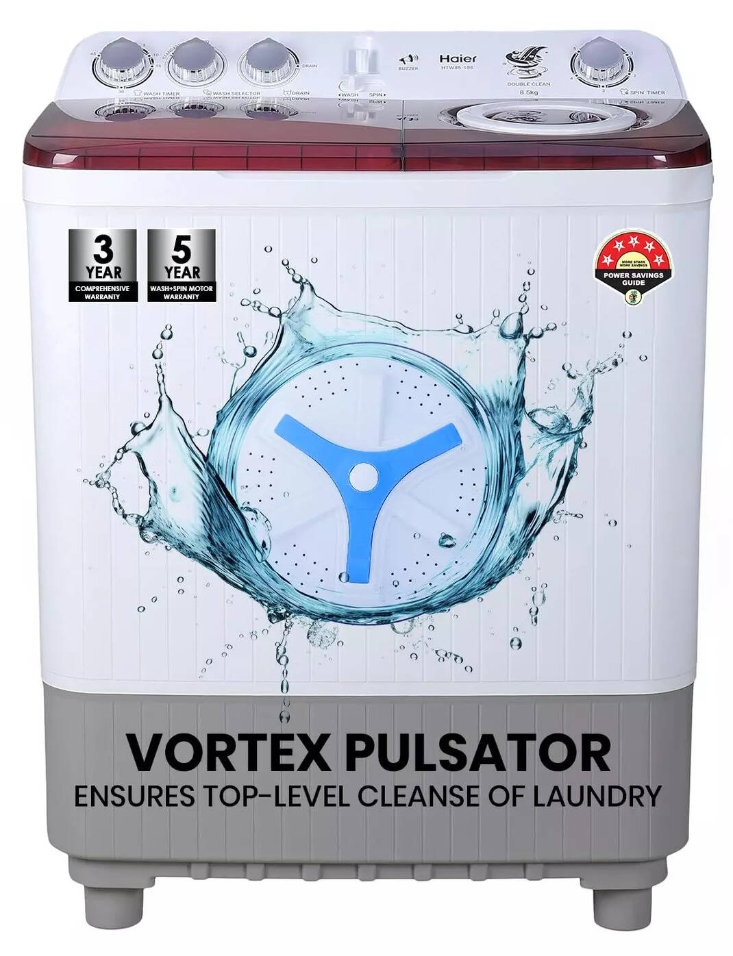 Haier ‎HTW90-186 9 Kg 5 Star Oxyi Dry Technology Semi Automatic Top ...