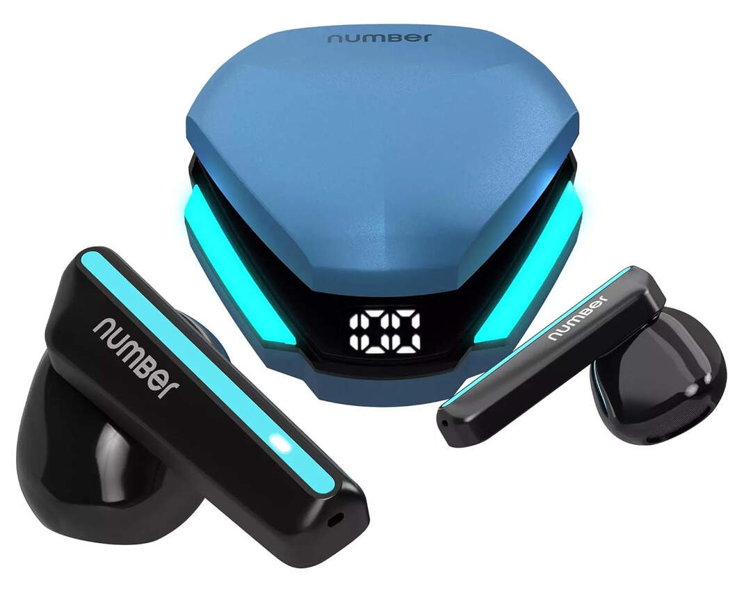 Number Super Buds 111 AI ENC Gaming TWS Bluetooth v5.3 Earbuds (Blue ...