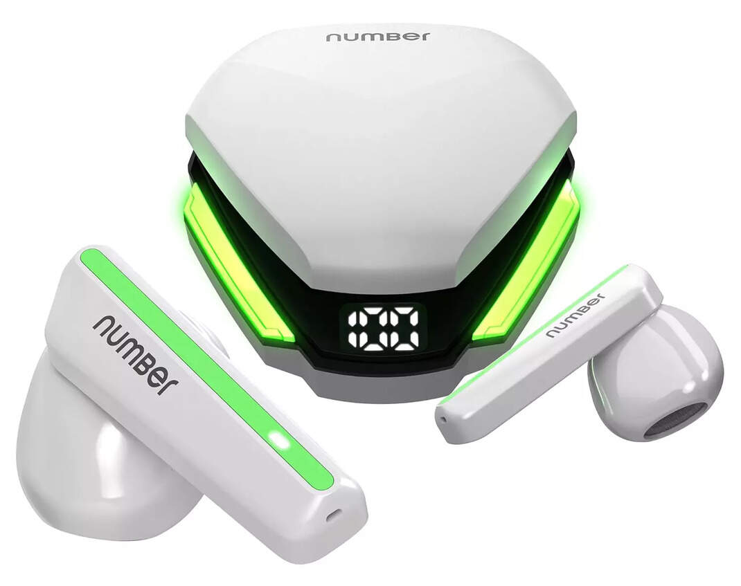 Number Super Buds 111 AI ENC Gaming TWS Bluetooth v5.3 Earbuds (White ...