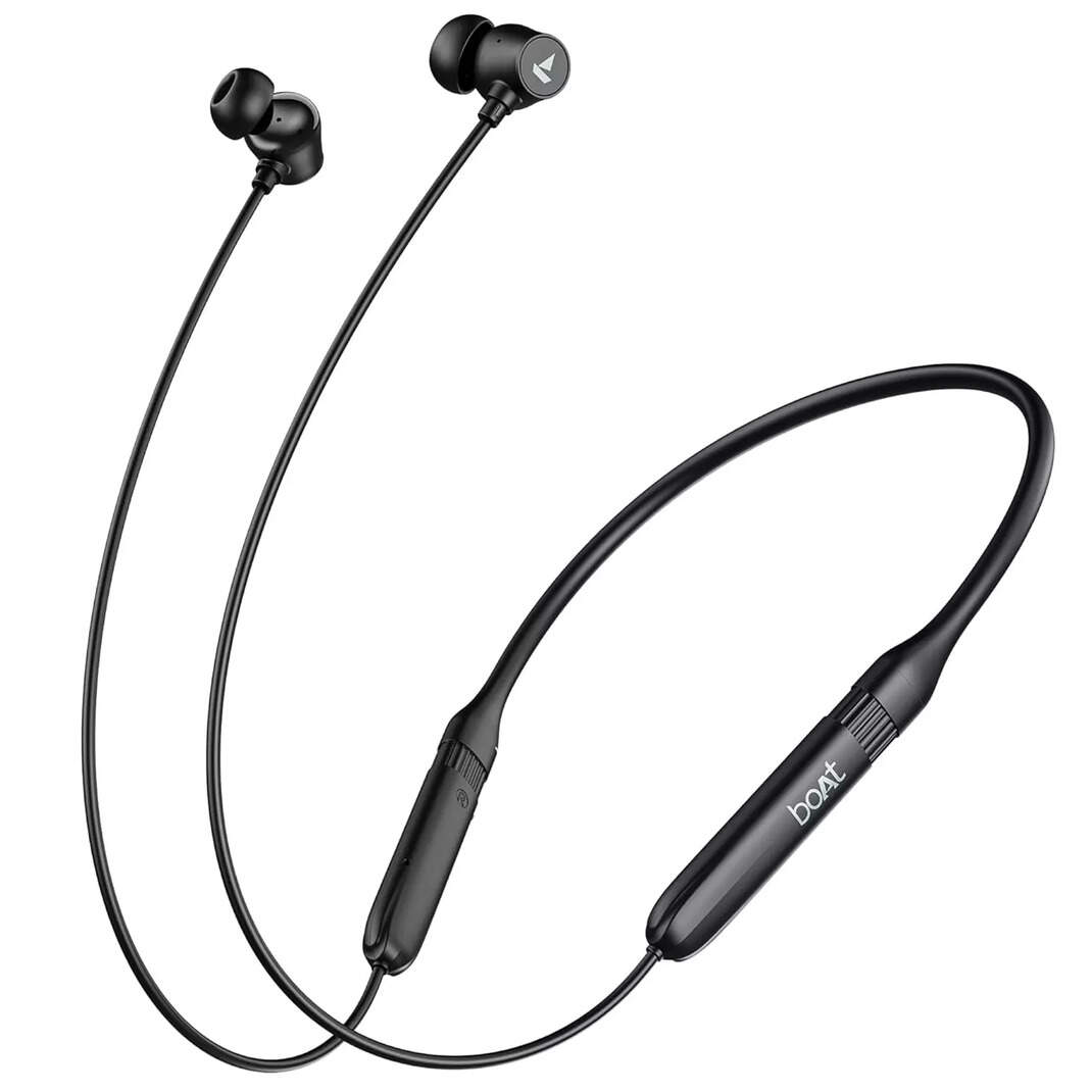 Compare boAt Rockerz 301 ANC 2025 Bluetooth v5.4 Wireless Neckband, with Mic Earphones (Onyx ...