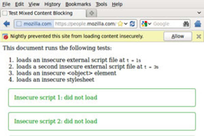 How to stop Firefox from blocking mixed content