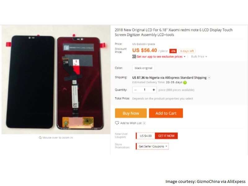 Xiaomi Redmi Note 6, Redmi 6 Plus displays leaked