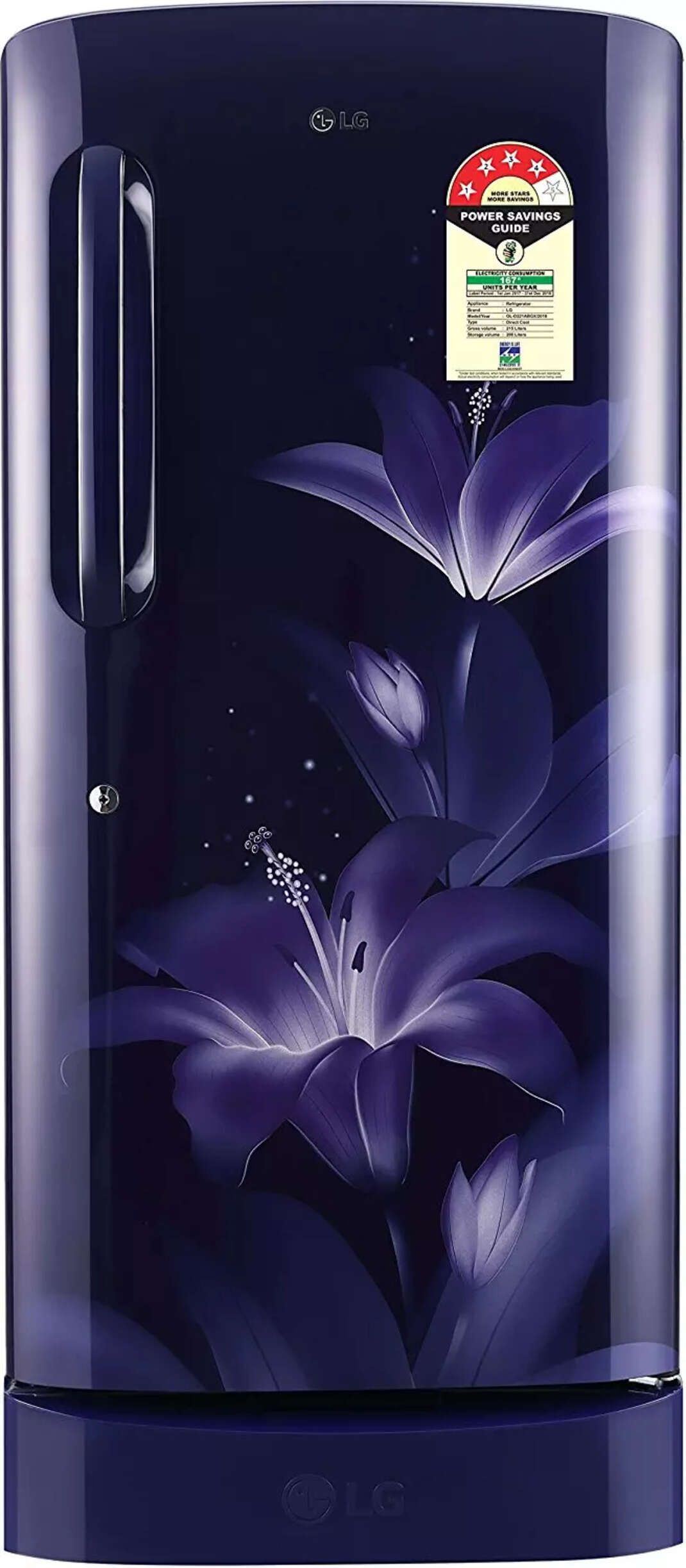 LG 215 L 4 Star Direct-Cool Single-Door Refrigerator (GL-D221ABGX, Blue ...