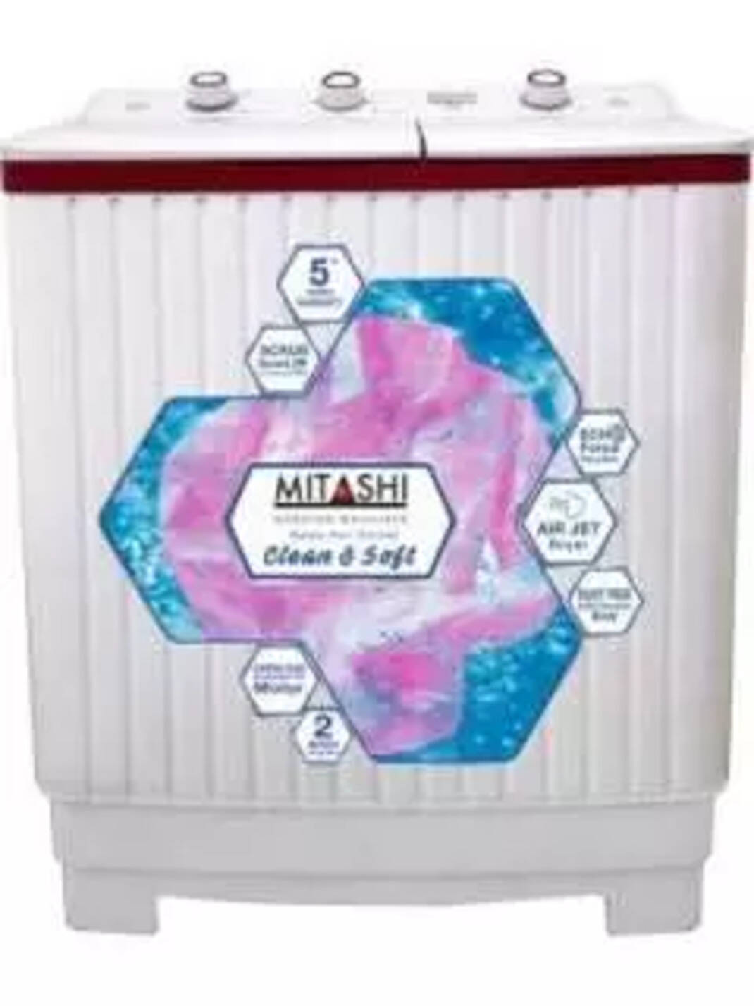 Mitashi MiSAWM62v25 AJD 6.2 Kg Semi Automatic Top Load Washing Machine ...