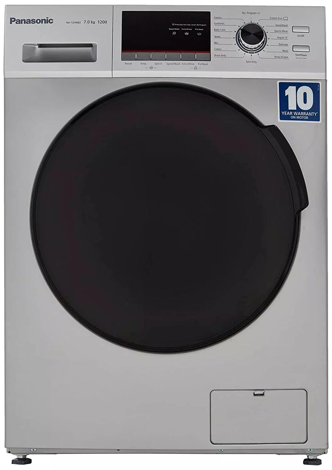 Panasonic 7 Kg Front Load Fully Automatic NA-127MB2W01 Washing Machine ...