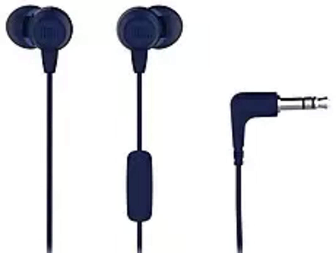 Compare JBL T50HIBLKIN Wired Headset with Mic (Blue, In the Ear) vs Mi Basic In-Ear Headphones ...
