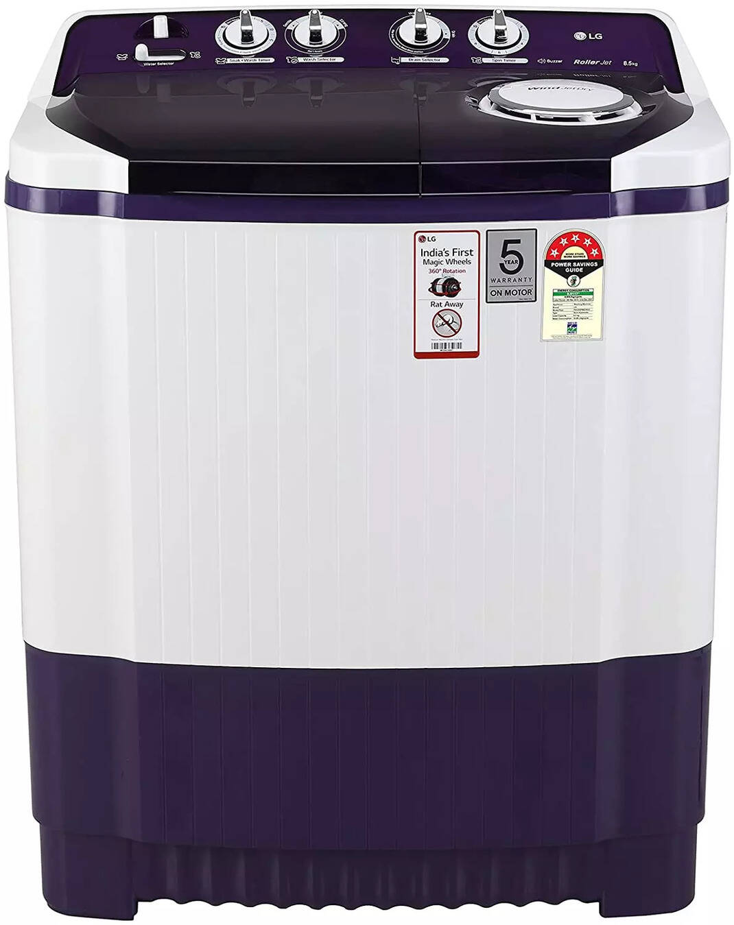 LG P8535SPMZ 8.5 Kg 5 Star Semi Automatic Top Load Washing Machine Online at Best Prices in ...