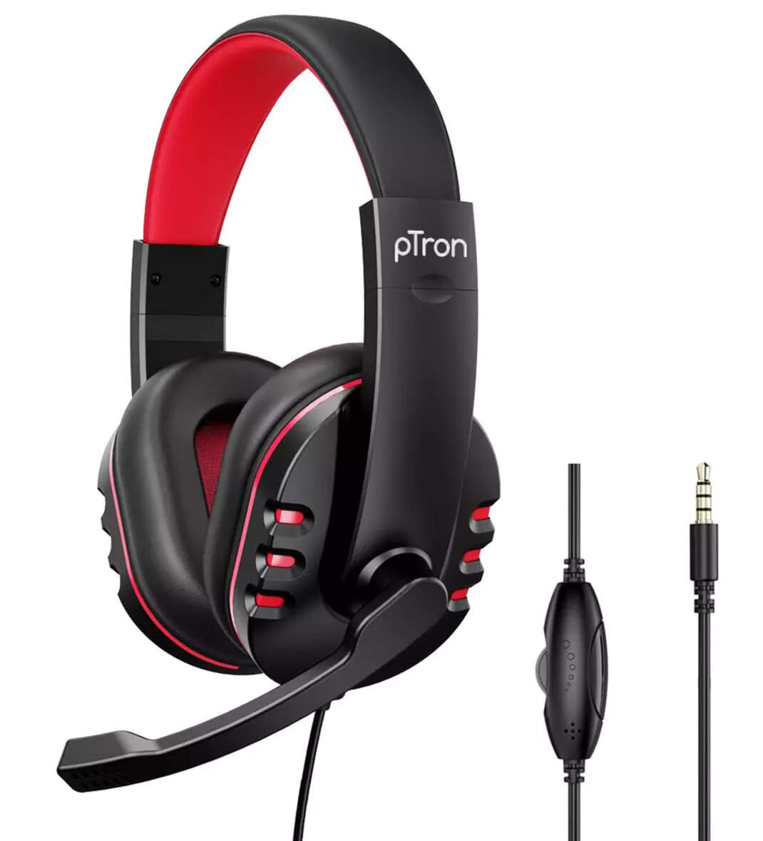 pTron Soundster Arcade Over-Ear Wired Headphones, Ergonomic Headset ...