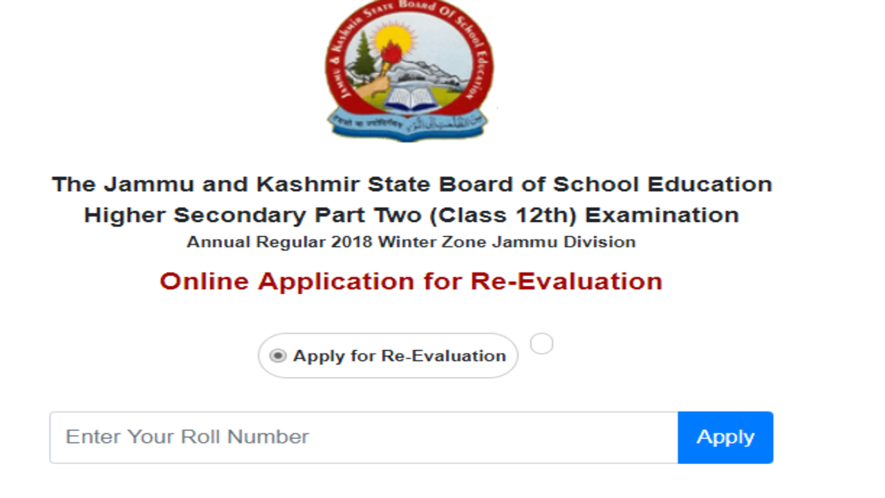 Jkbose Class 12 Result 2018 Re Evaluation Window Open Check How To ...