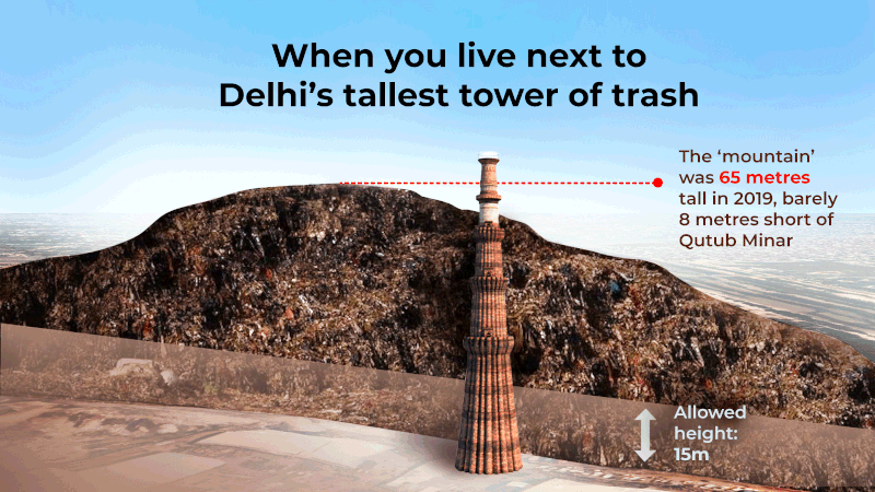 When you live next to Delhi’s tallest tower of trash | India News ...